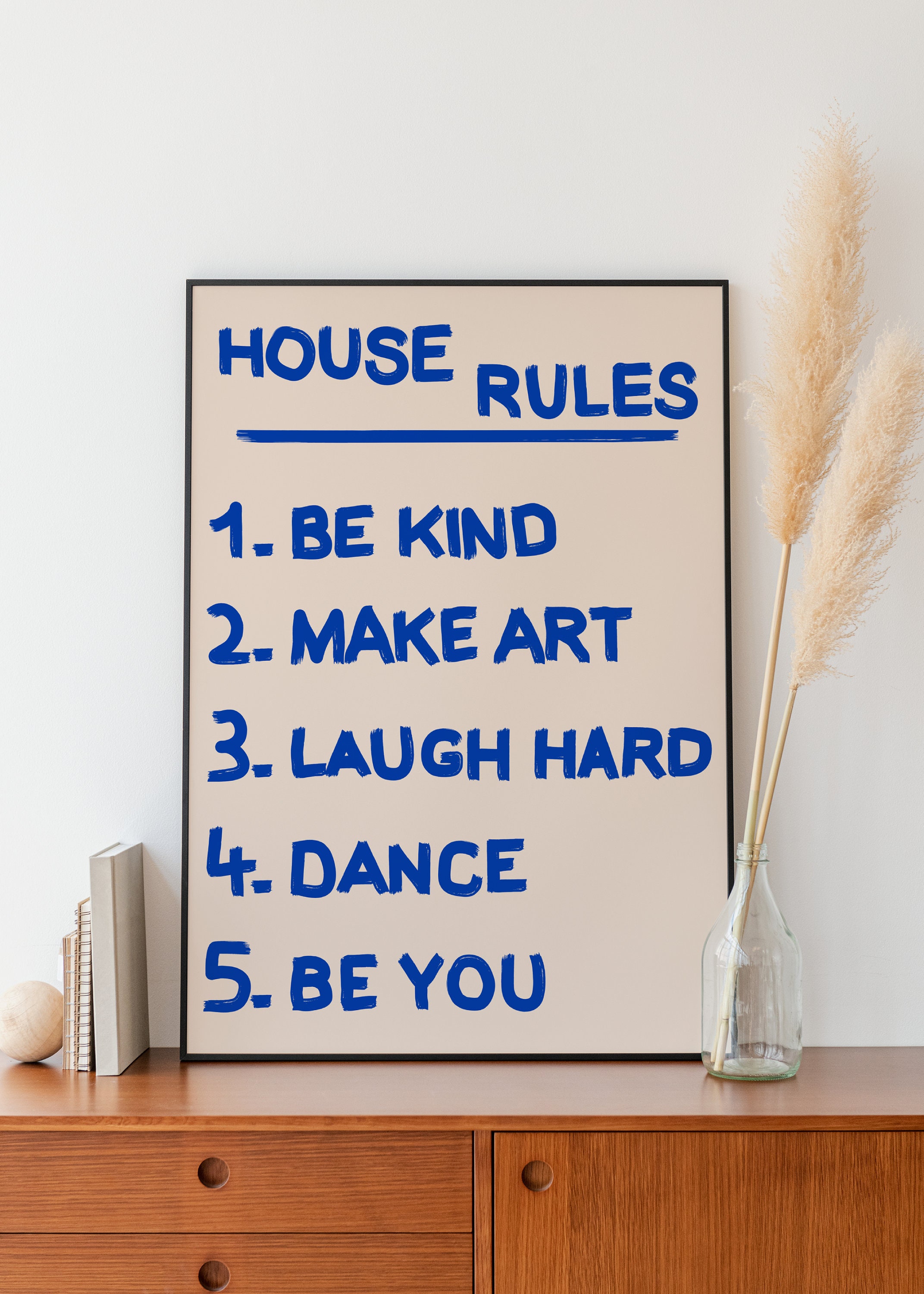 House Rules Wall Art, Minimalist Wall Print,modern Art Print, Trendy ...