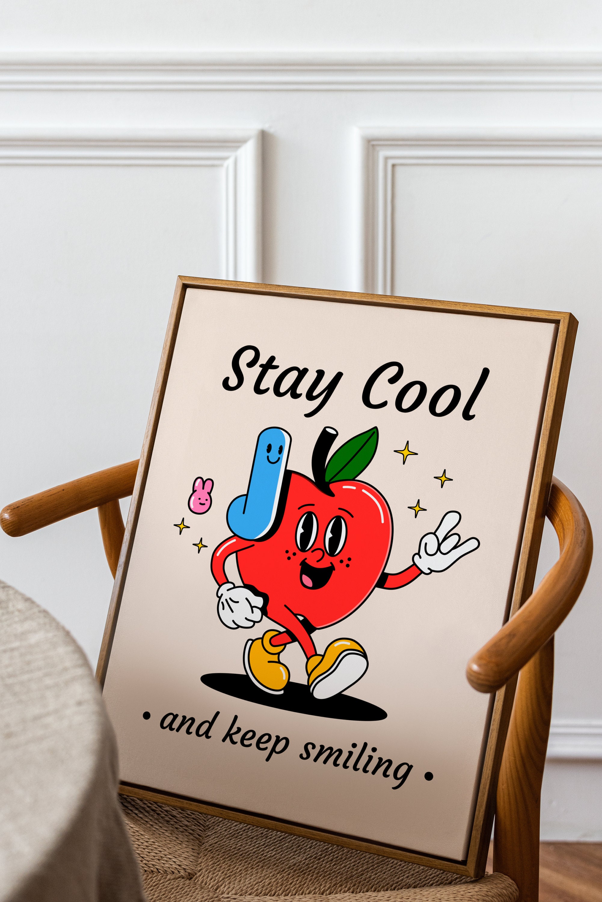 Stay Cool and Keep Smiling-digital Download-wall Print-retro Cartoon ...