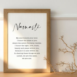 Namaste Printable, Namaste Sign, Namaste Wall Art, Yoga Poster, Namaste ...