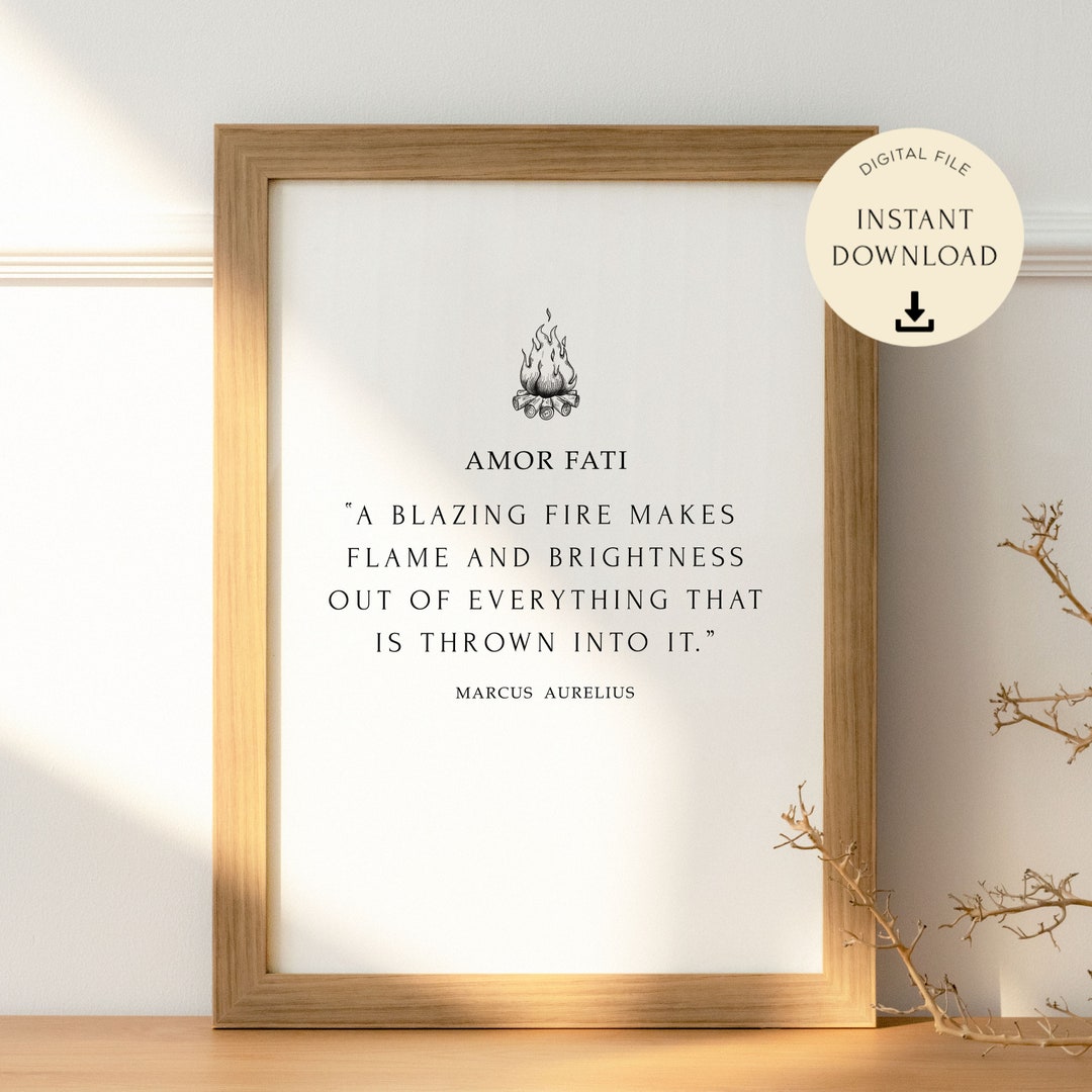 Amor Fati Poster, Marcus Aurelius Quotes, Stoicism Print, Philosophy ...
