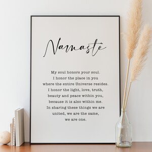 Namaste Printable, Namaste Sign, Namaste Wall Art, Yoga Poster, Namaste ...