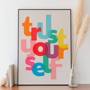 Trust Yourself Motivational Print, Inspirational, Trust Yourself ...