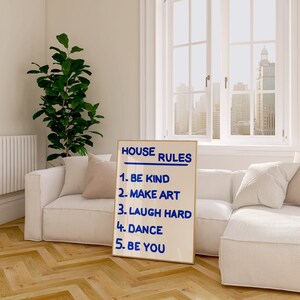 House Rules Wall Art, Minimalist Wall Print,modern Art Print, Trendy ...