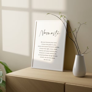 Namaste Printable, Namaste Sign, Namaste Wall Art, Yoga Poster, Namaste ...