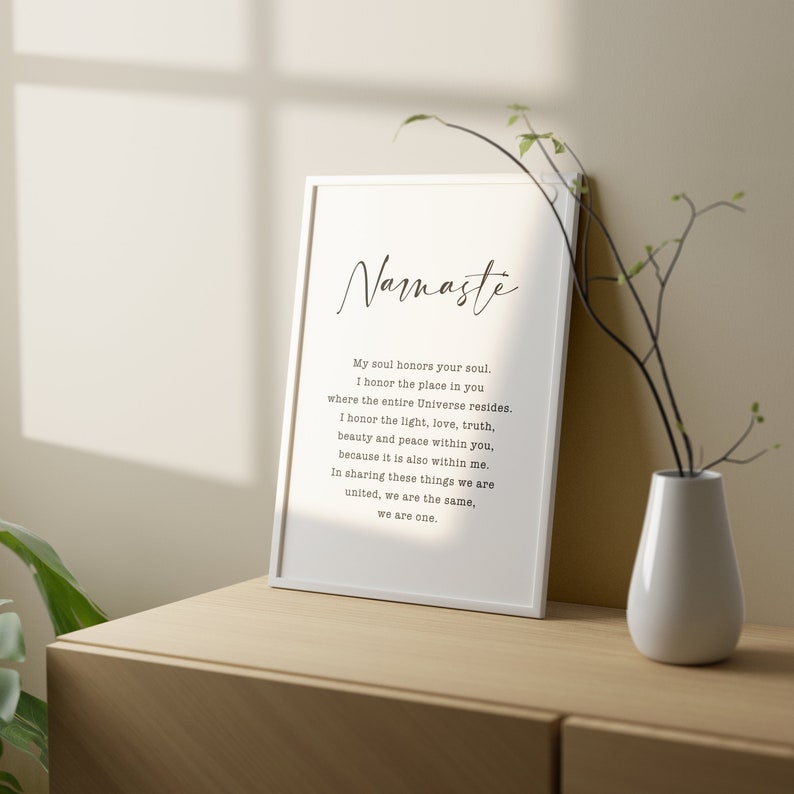 Namaste Printable, Namaste Sign, Namaste Wall Art, Yoga Poster, Namaste ...