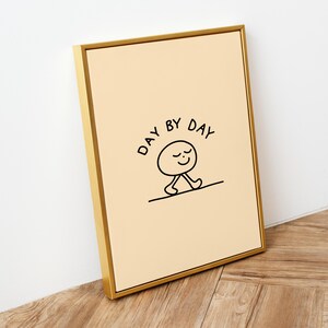 Day by Day Poster – Retro Minimalist Print, Positive Wall Art (digital ...