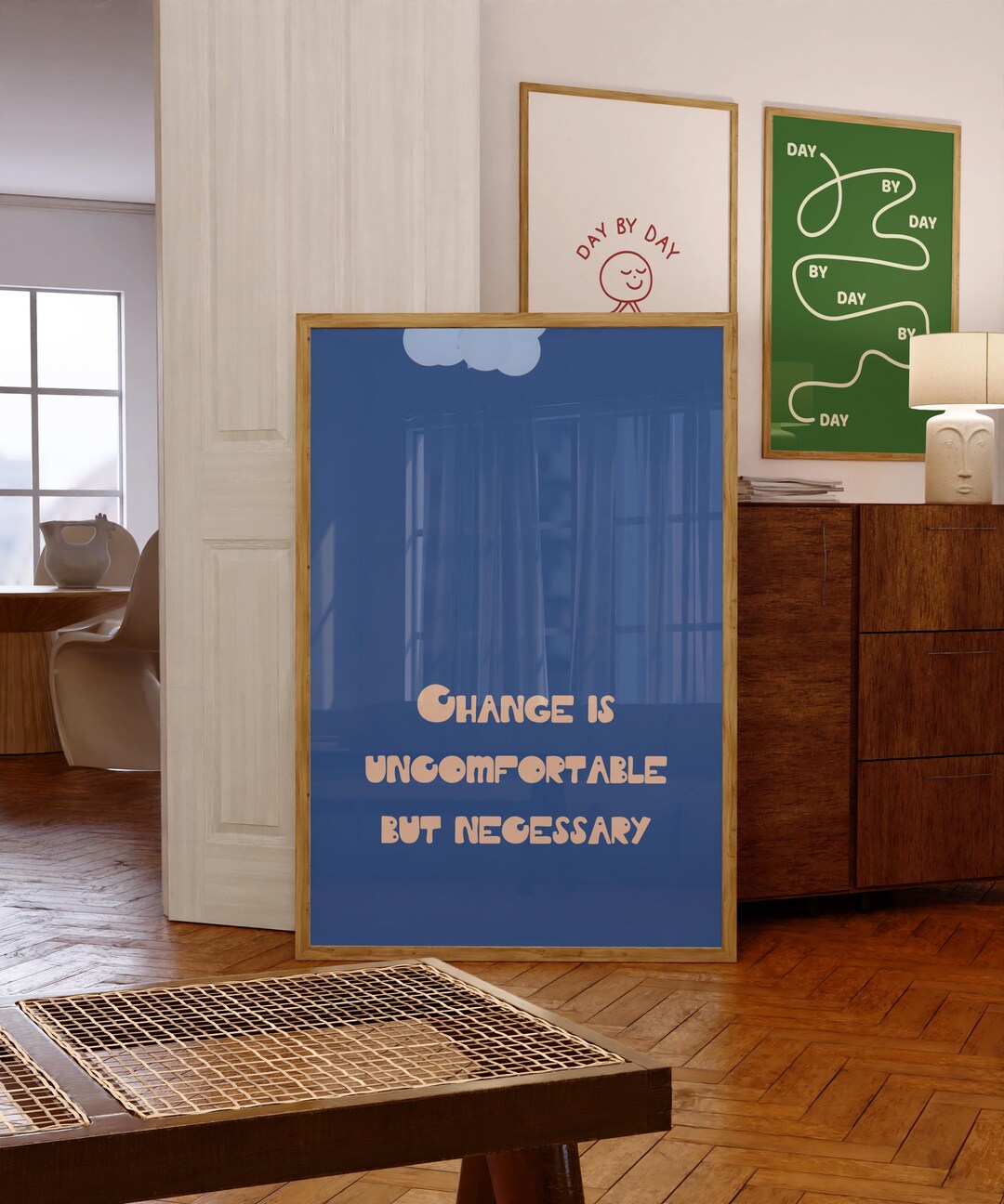 Change is Uncomfortable but Necessary, Positive Minimalist Wall Print ...