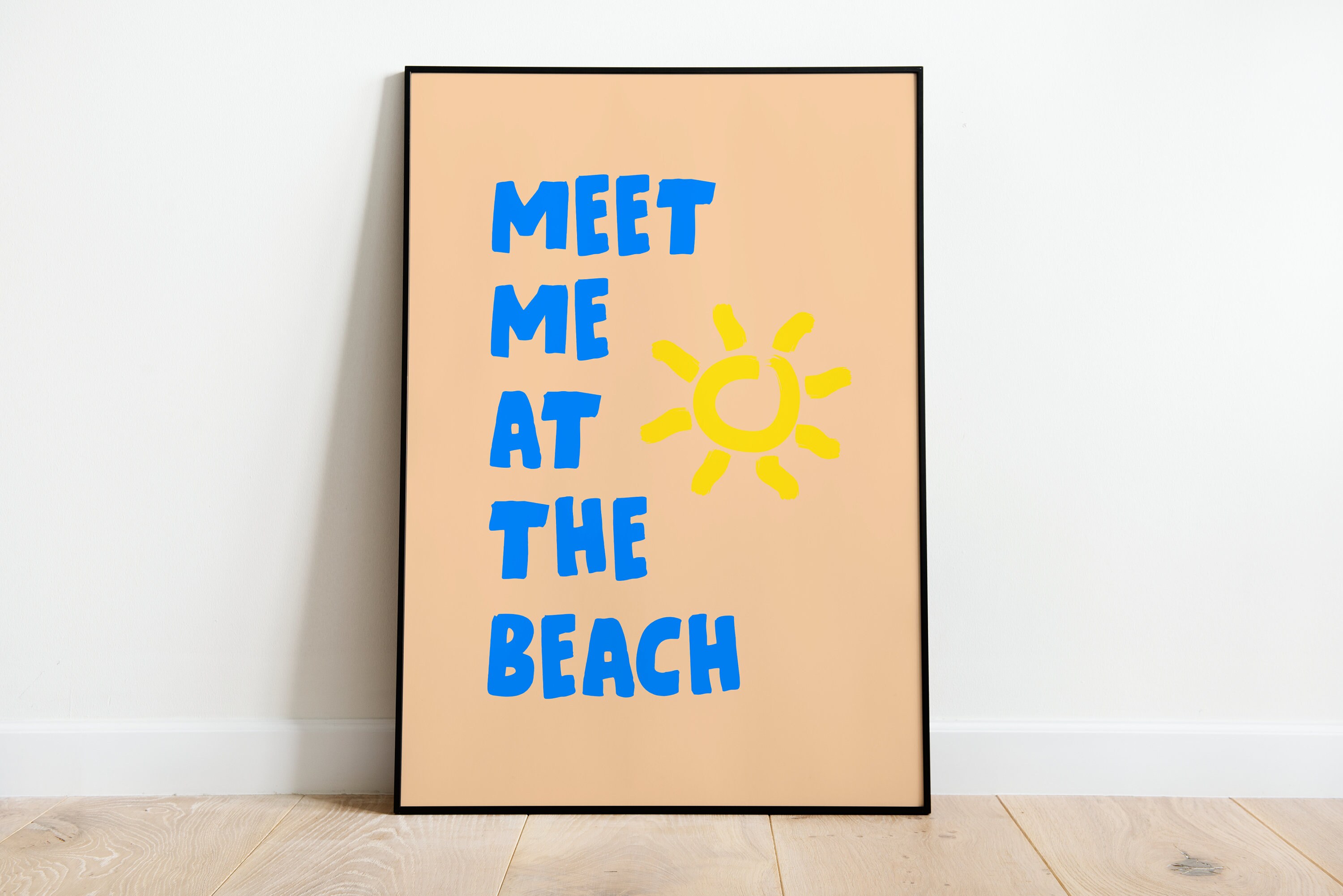 Meet Me at the Beach Print Trendy Coastal Art Typography Poster Beach ...