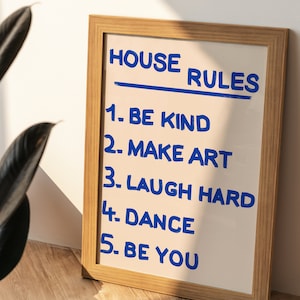 House Rules Wall Art, Minimalist Wall Print,modern Art Print, Trendy ...