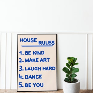 House Rules Wall Art, Minimalist Wall Print,modern Art Print, Trendy ...