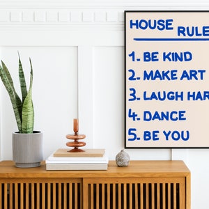 House Rules Wall Art, Minimalist Wall Print,modern Art Print, Trendy ...
