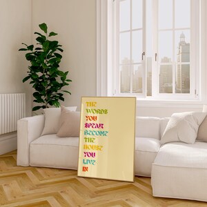 The Words You Speak Become the House You Live in Print, Girly Printable ...