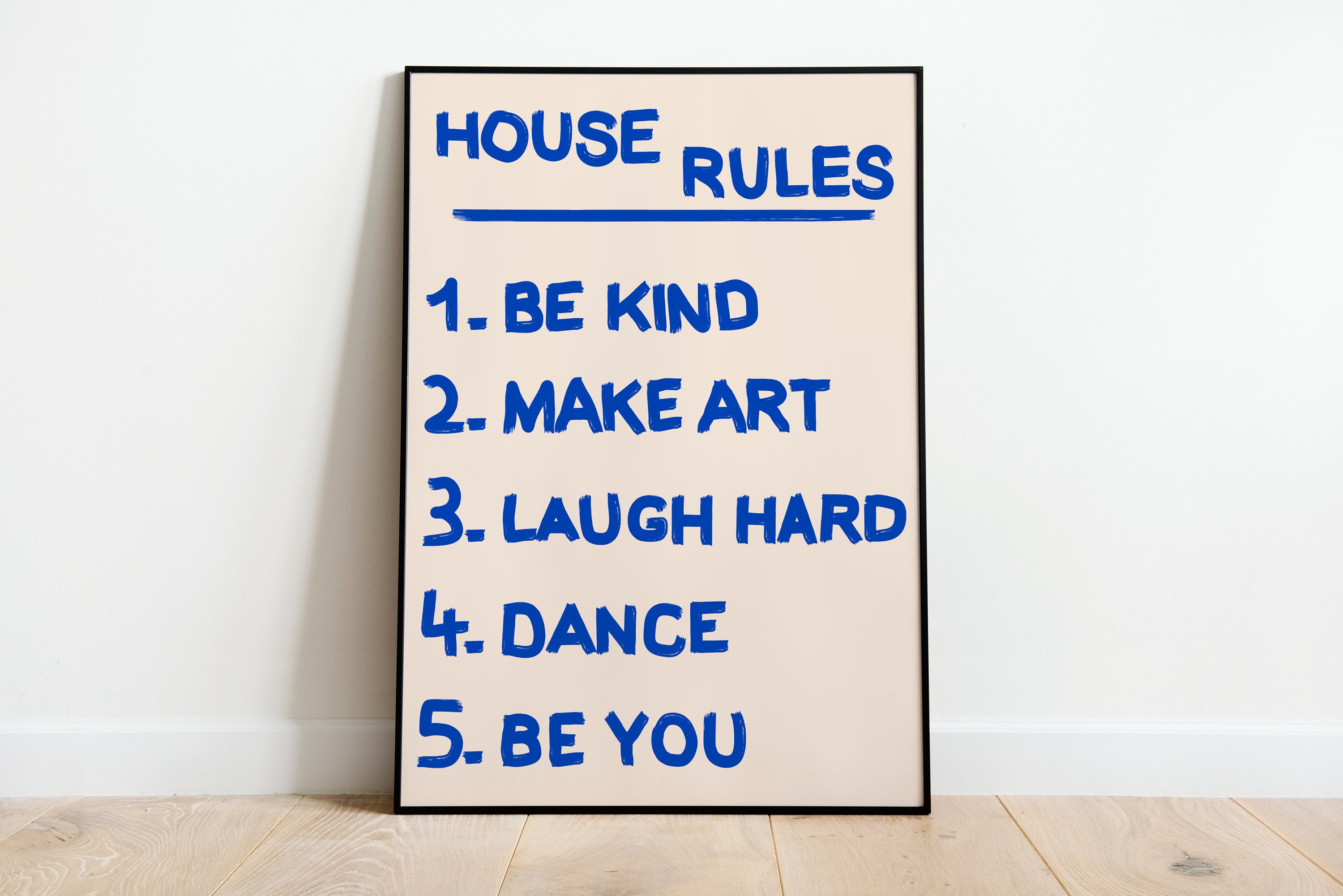 House Rules Wall Art Minimalist Wall Printmodern Art Print Trendy Wall Art House Rules Retro