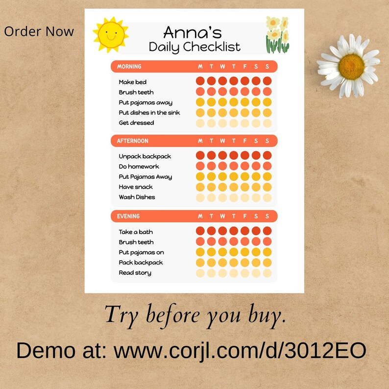 Editable Family Chore Chart ADHD Planner Custom Chore Chart - Etsy