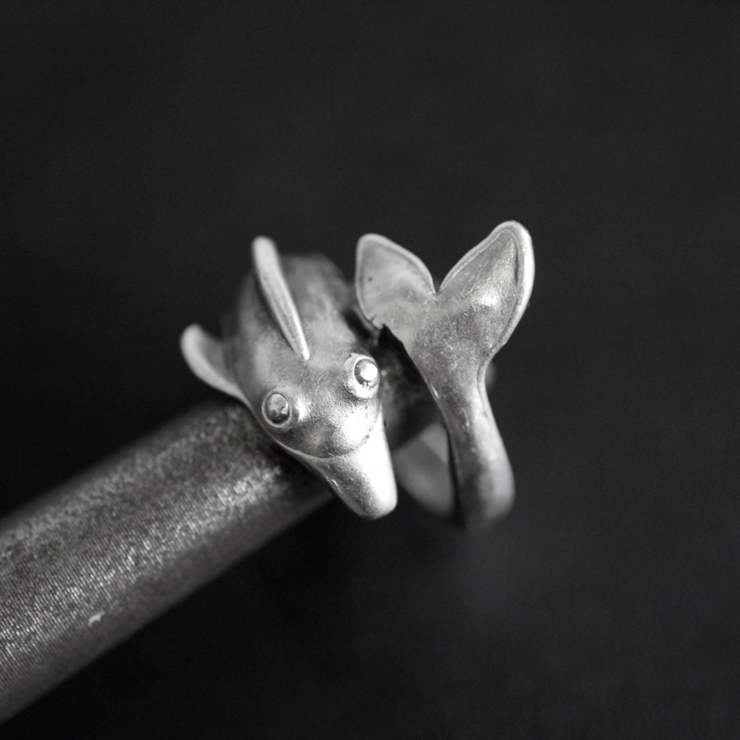 Wrapped Dolphin Ring, Silver Dolphin Ring, Silver Animal Ring, Dolphin ...