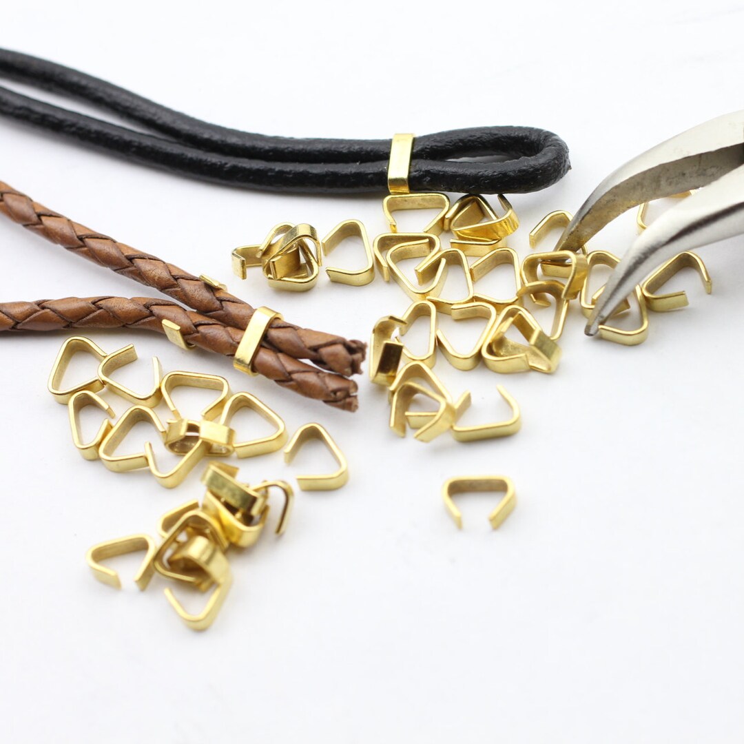 50 Metal Gold Crimp, Fold Over Crimp, Cord Crimp, Crimp Fastener, Crimp ...