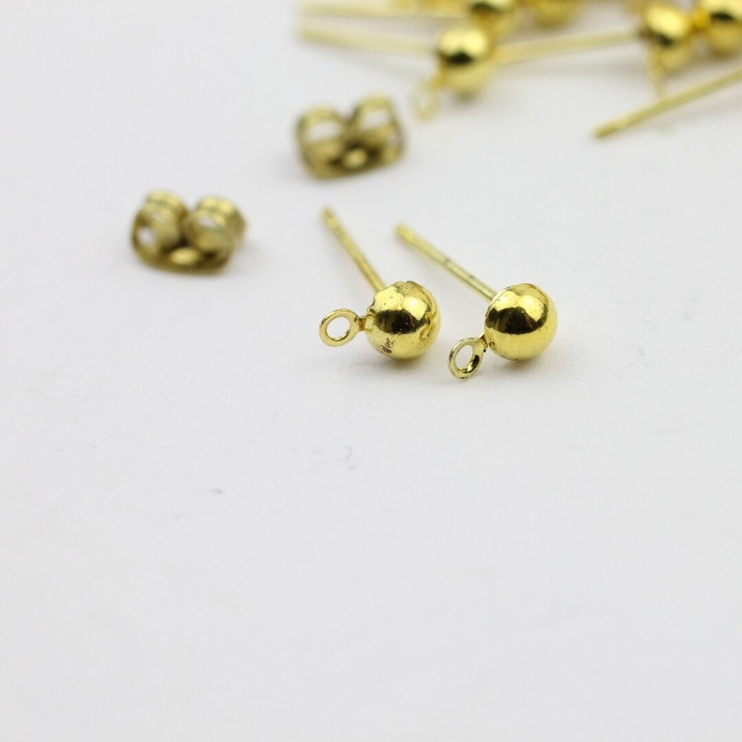 5 Pairs Earring Findings Ear Posts With Loop Earring - Etsy