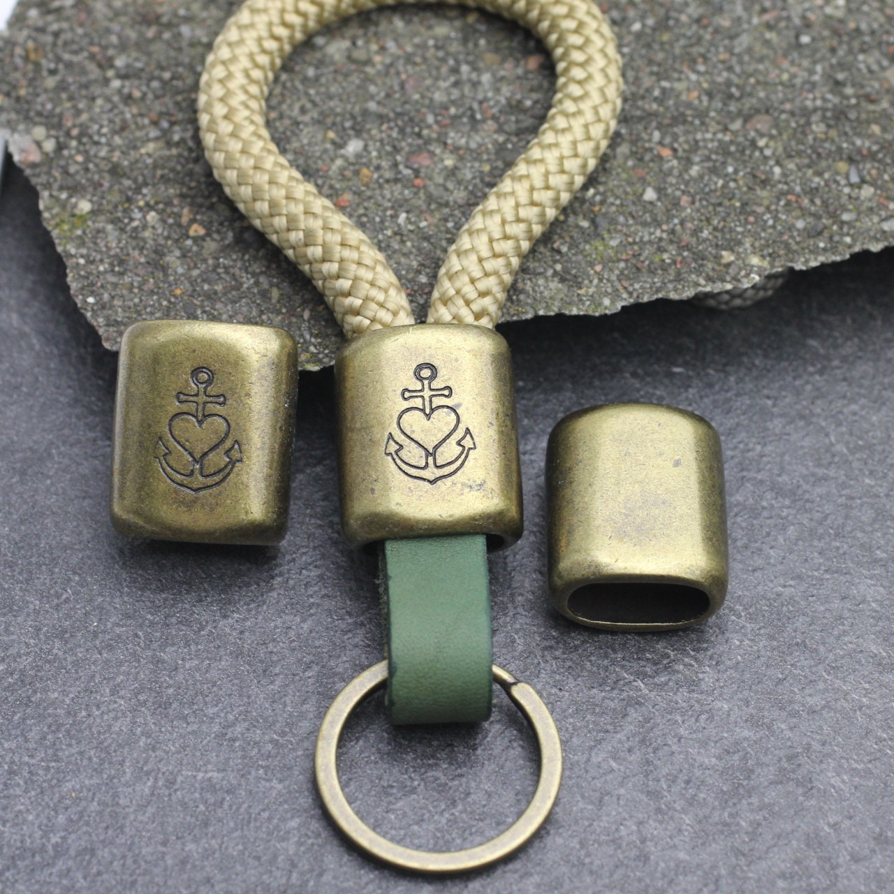 1 Antique Brass Faith Love Hope Slider Beads for Keychain - Etsy