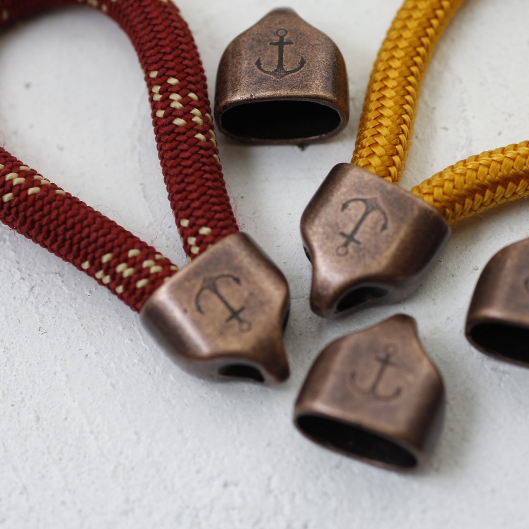 1 Copper End Cap, Anchor Keychain Findings, Round Leathers, Flat ...