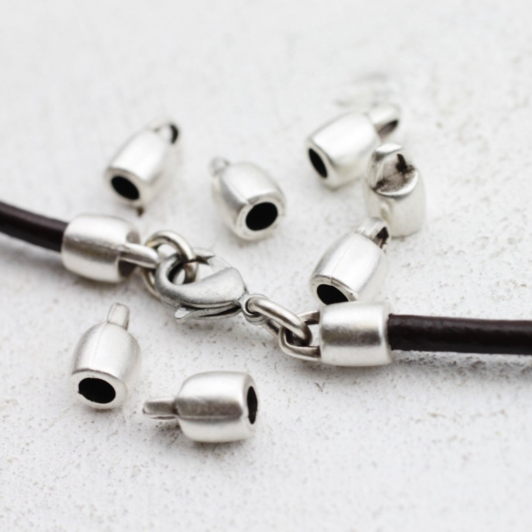 20 Cord End Caps, Bell End Cap for Round Leather, Necklace End Caps ...