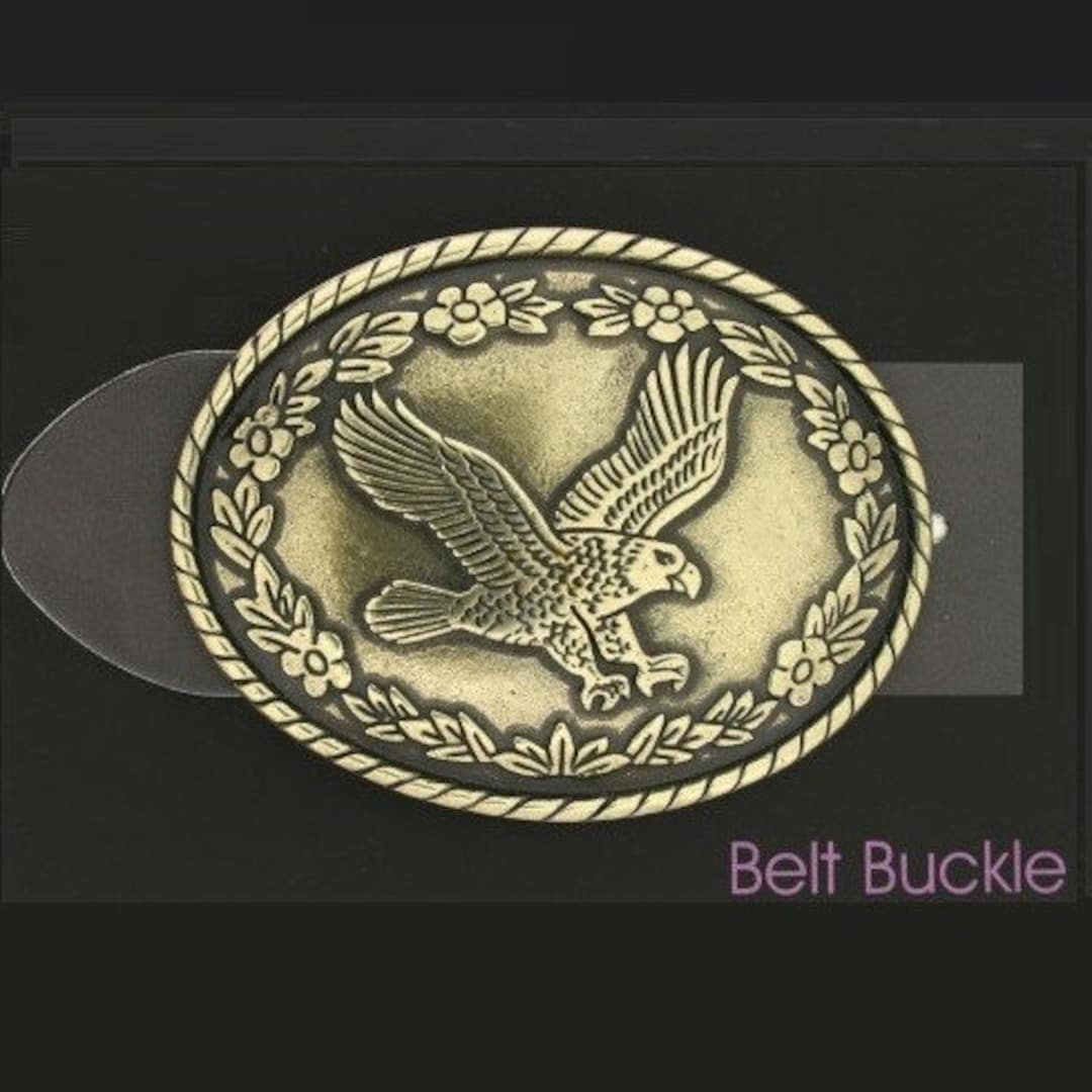 Eagle Belt Buckle, American Eagle Belt Buckle, Brass Belt Buckle, Oval ...