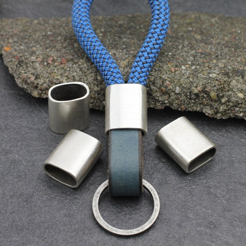 5 Antique Silver End Cap With Engraving Keychain Findings, Keychain ...