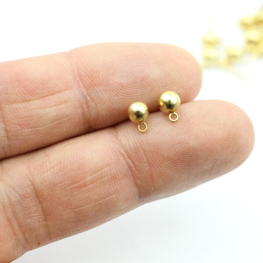 5 Pairs Earring Findings Ear Posts With Loop Earring - Etsy