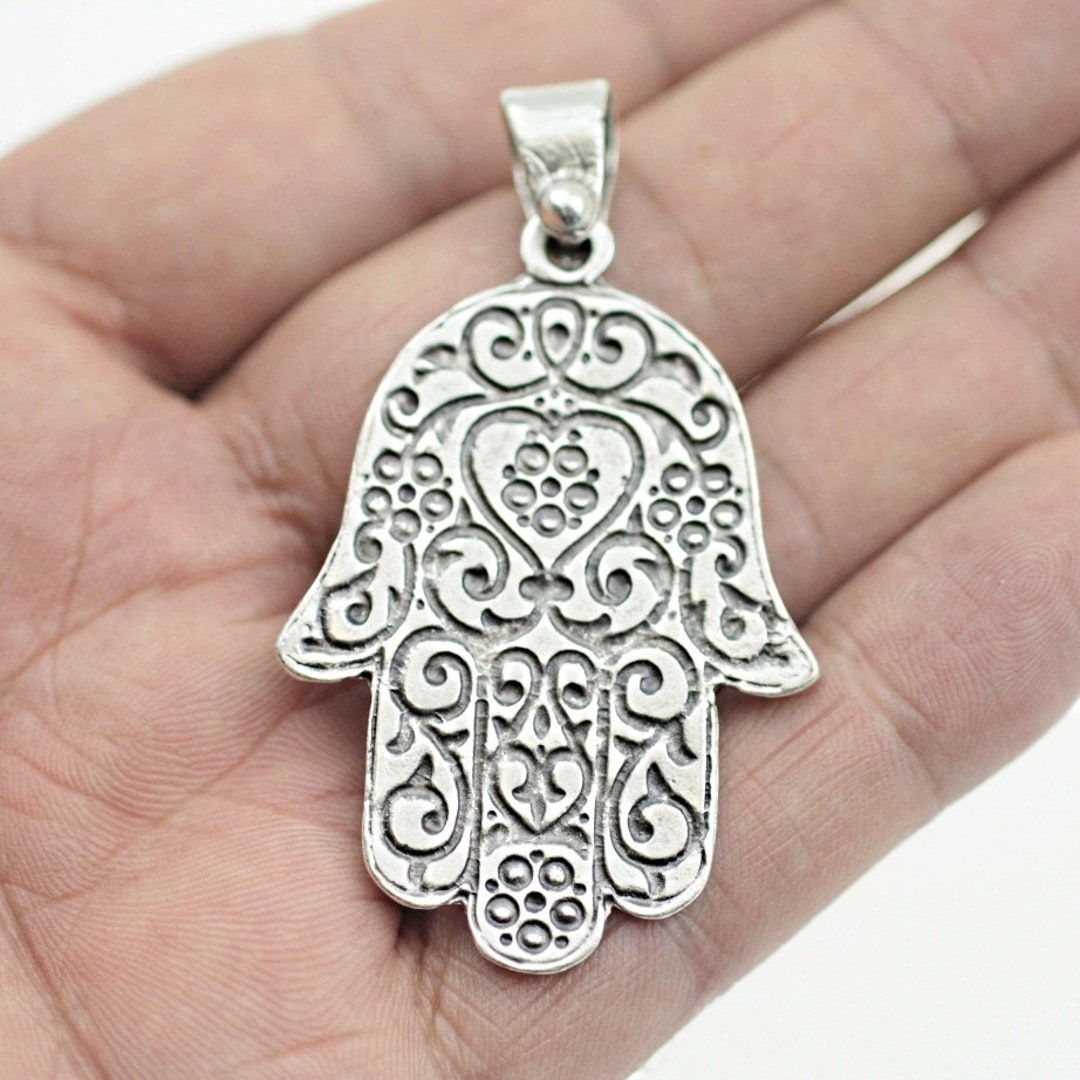 Stylish Fatima Hand Pendant, Virgin Mary, Silver Plated Necklace ...