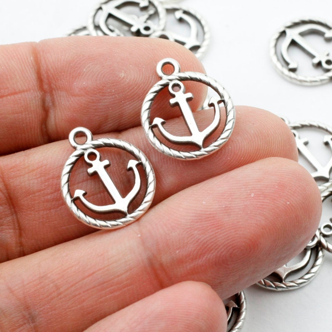 10 Anchor Connector,anchor Pendant, Anchor Charms, Antique Silver ...