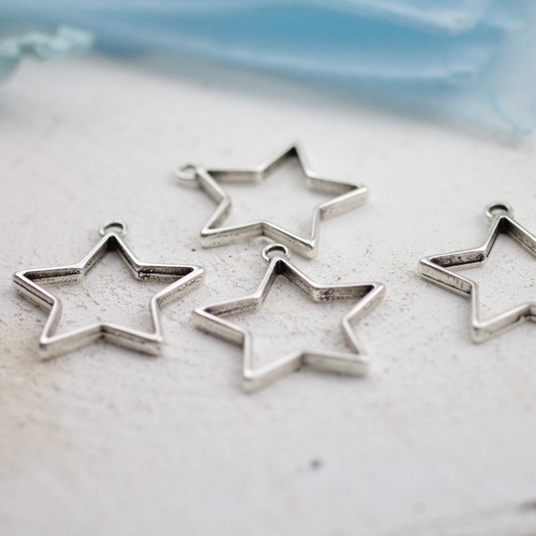 10 Hollow Frame Glue Blank, Connector Charms Pendant, Open Bezel ...