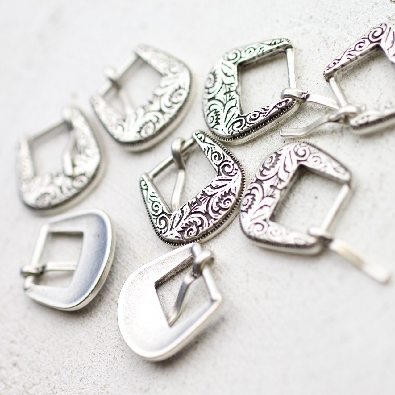 10 Silver Belt Buckle Jewelry Findings Antique Silver Jewelry - Etsy
