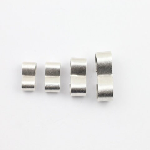 10 Double Barrel Beads, Metal Crimp, Fold Over Crimp, Cord Crimp ...