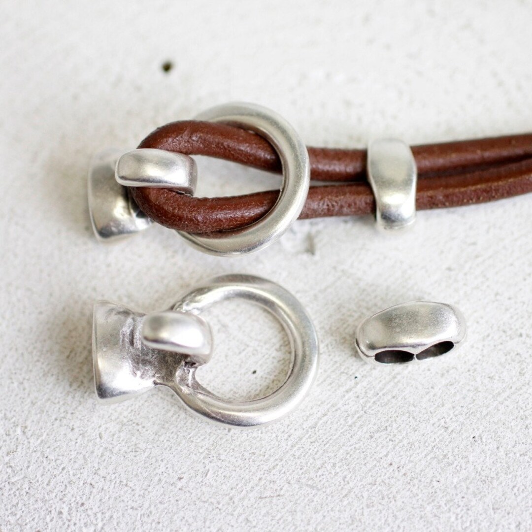 5 Sets Antique Silver Hook Clasps for Leather and Cord - Etsy