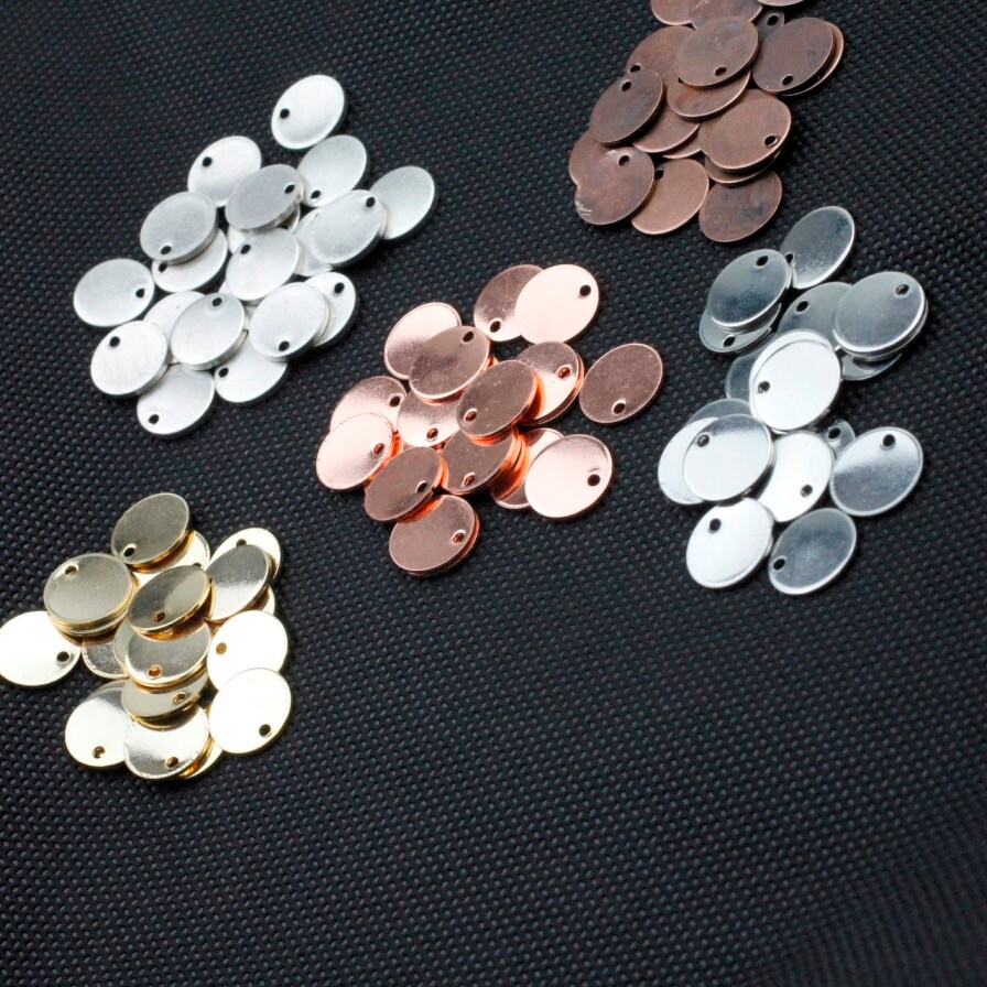 10 Round Disc Stamping Tags, Metal Stamping, Round Tags, Metal Blanks ...