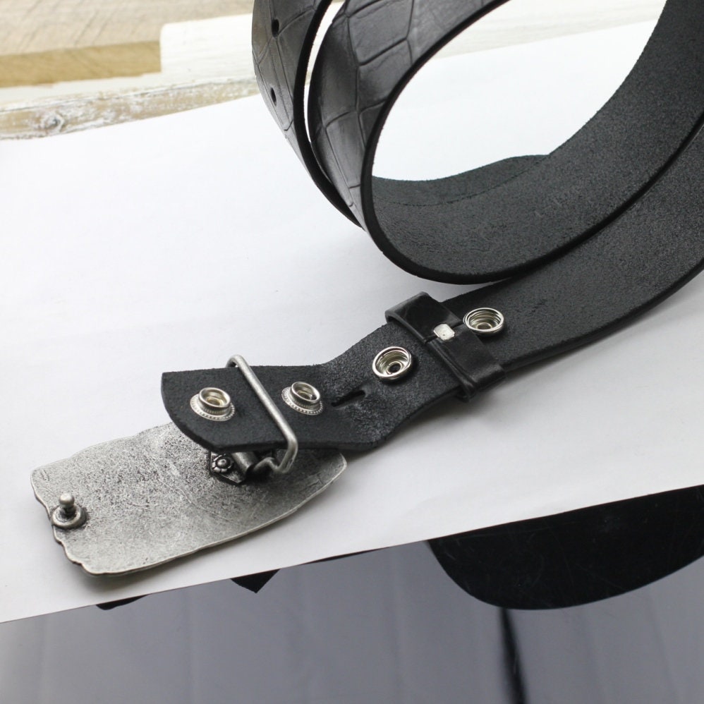 Snake Back Patterned Caiman Belt Buckle Alligator Skin Belt - Etsy