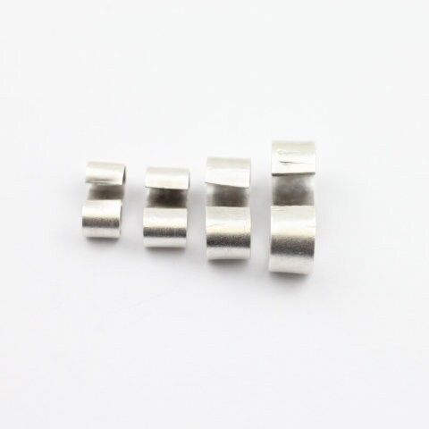 10 Double Barrel Beads, Metal Crimp, Fold Over Crimp, Cord Crimp ...