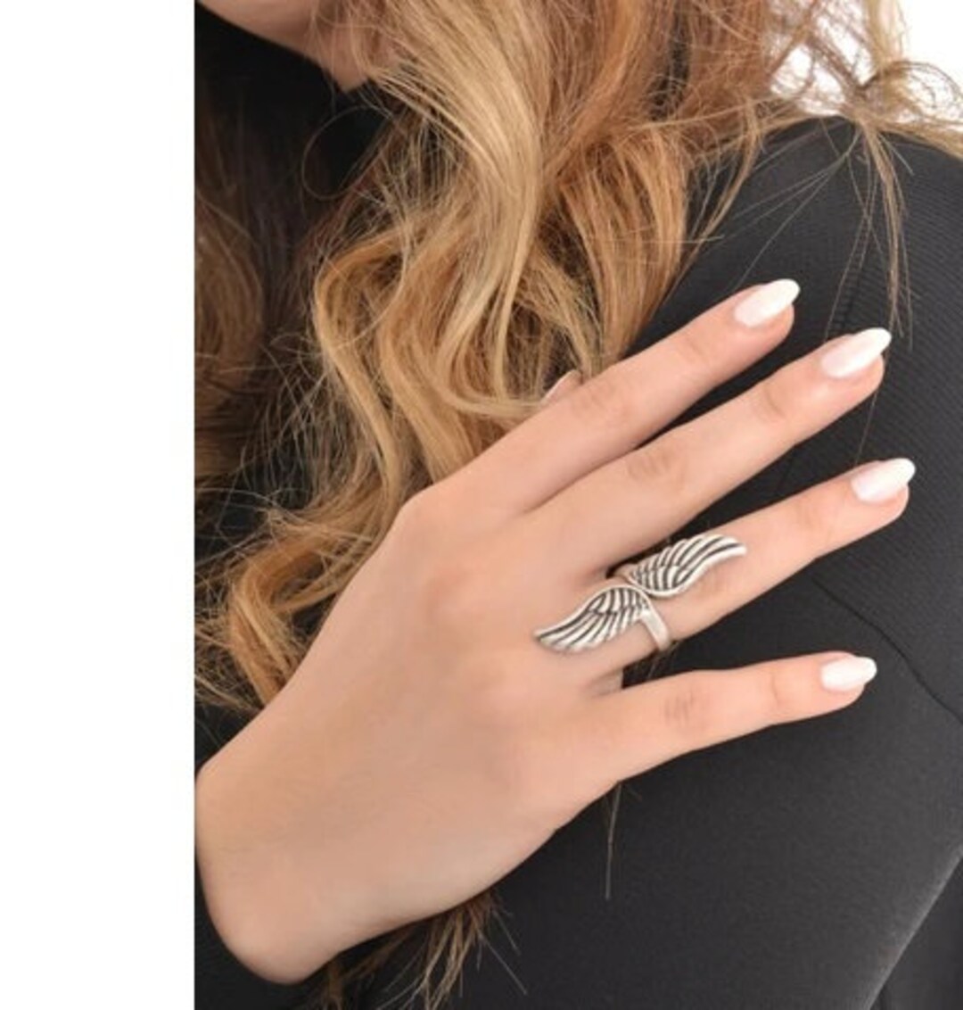 Silver Wings Ring, Angel Wings Ring, Stylish Silver Ring, Adjustable ...