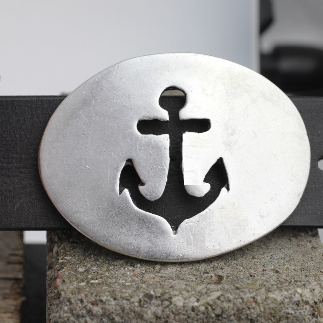 Anchor Belt Buckle, Silver Anchor Belt Buckel for Leather Belt Strap ...