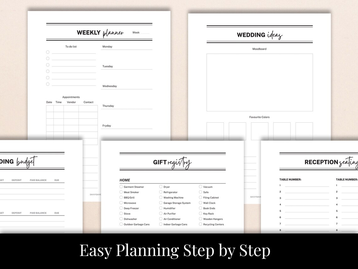 Wedding Planner Printable Book Printable Wedding Planner PDF - Etsy