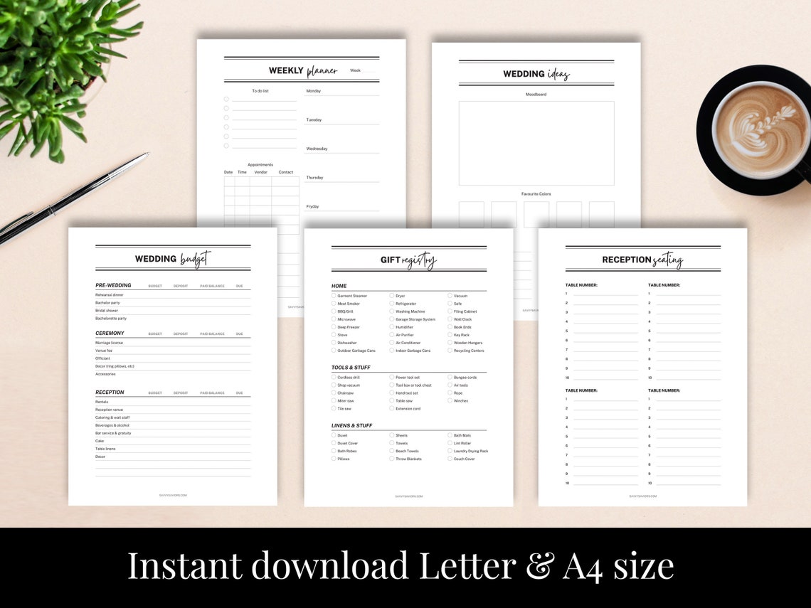 Wedding Planner Printable Book Printable Wedding Planner PDF - Etsy