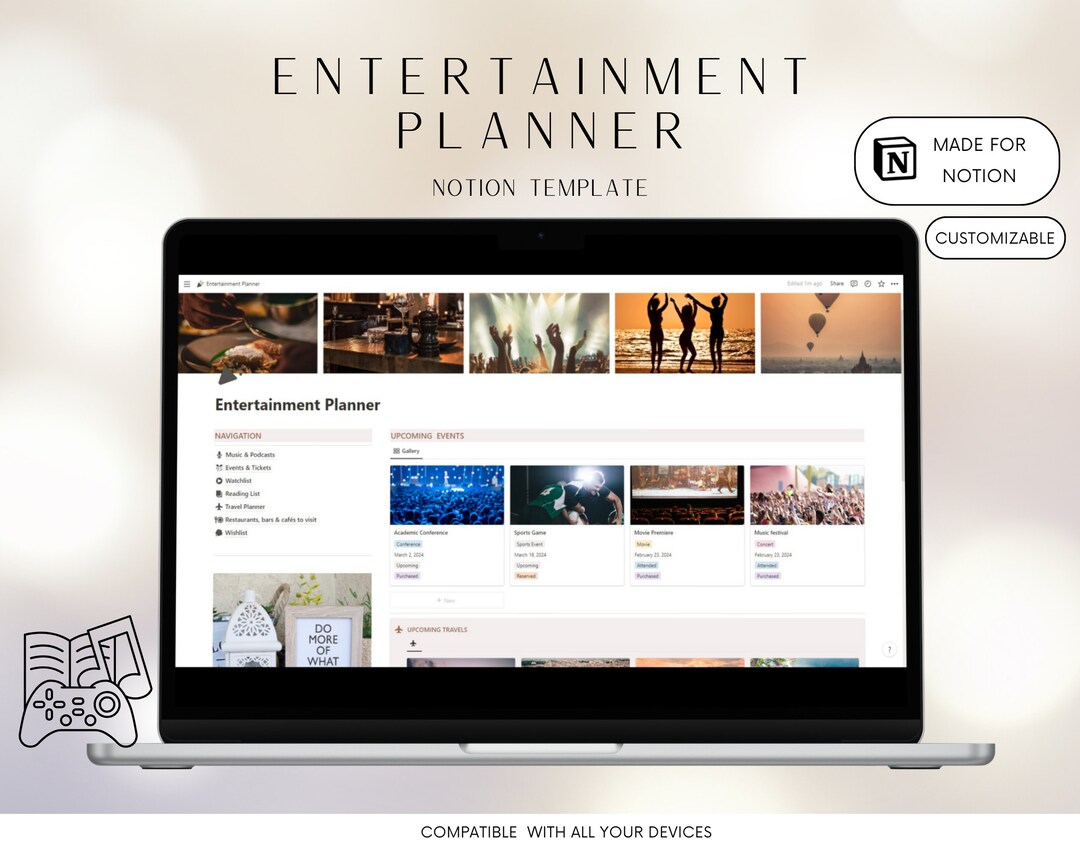 Ultimate Entertainment Planner Notion Template Planner Notion Dashboard ...