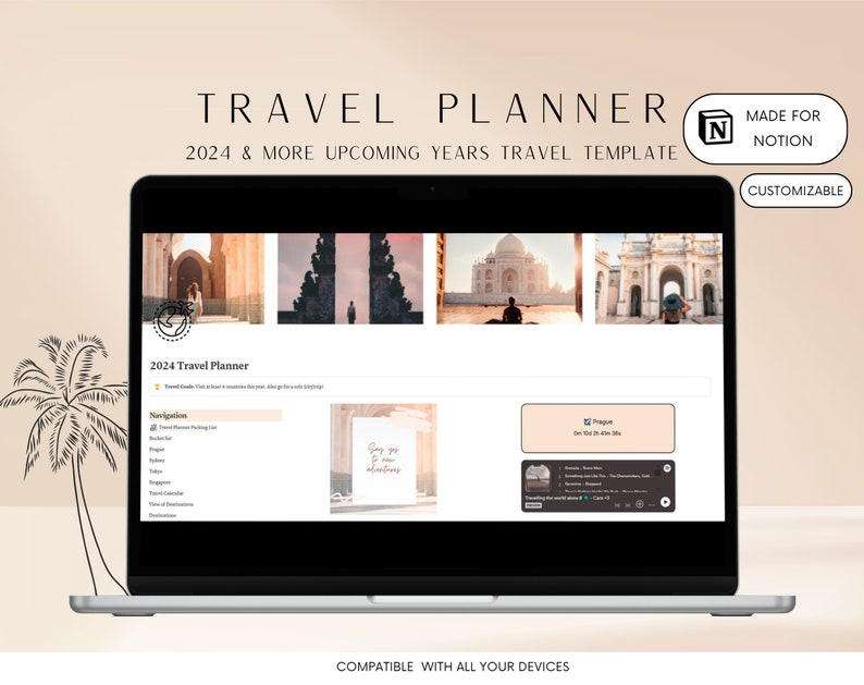 Notion Travel Planner Template Digital Dashboard Planner Wanderlust Organized Adventure Ultimate ...
