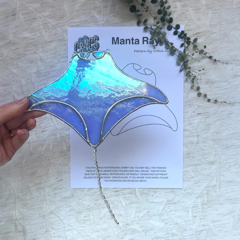 Manta Ray Stained Glass Pattern– Digital Download (PDF & PNG)| - Etsy