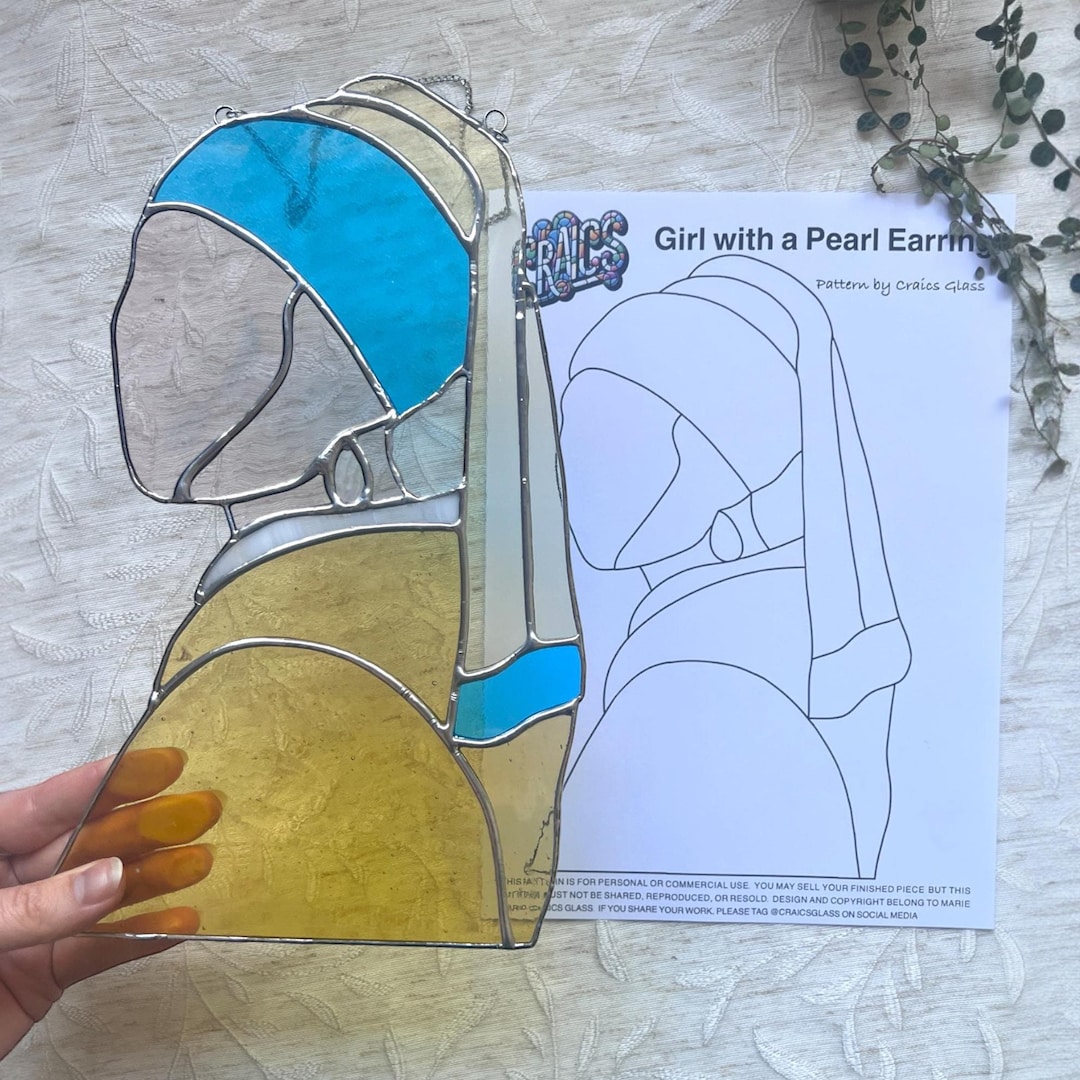 Girl With a Pearl Earring Stained Glass Pattern– Digital Download (PDF ...