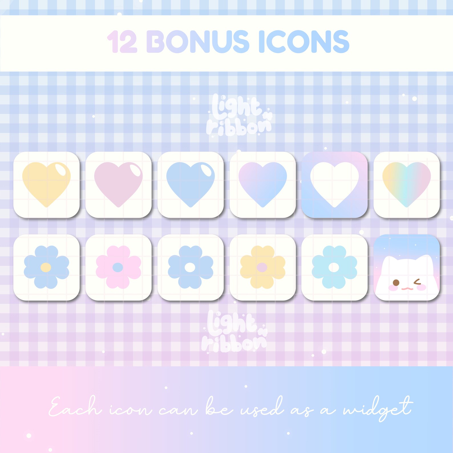 Cute App Icon Pink Blue iPhone IOS 14 Meow Dreamy Kawaii - Etsy