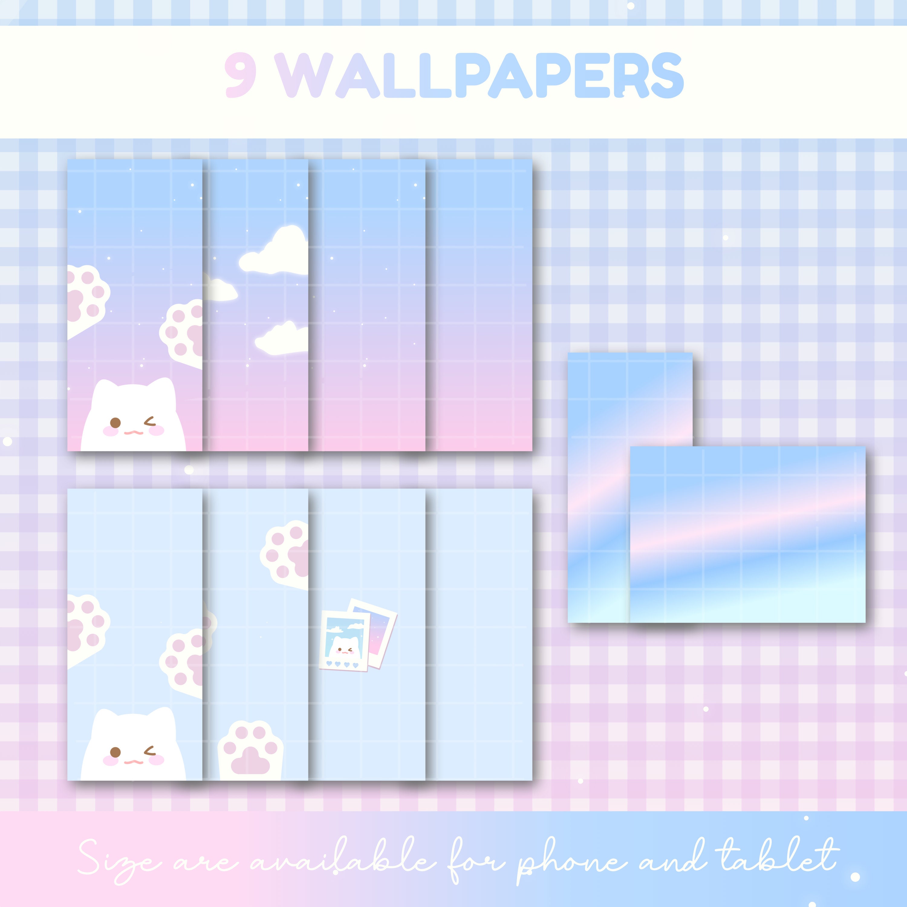 Cute App Icon Pink Blue iPhone IOS 14 Meow Dreamy Kawaii - Etsy