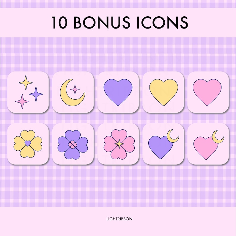 Cute App Icon Pink Purple Iphone IOS 14 Kawaii Icons Iphone - Etsy