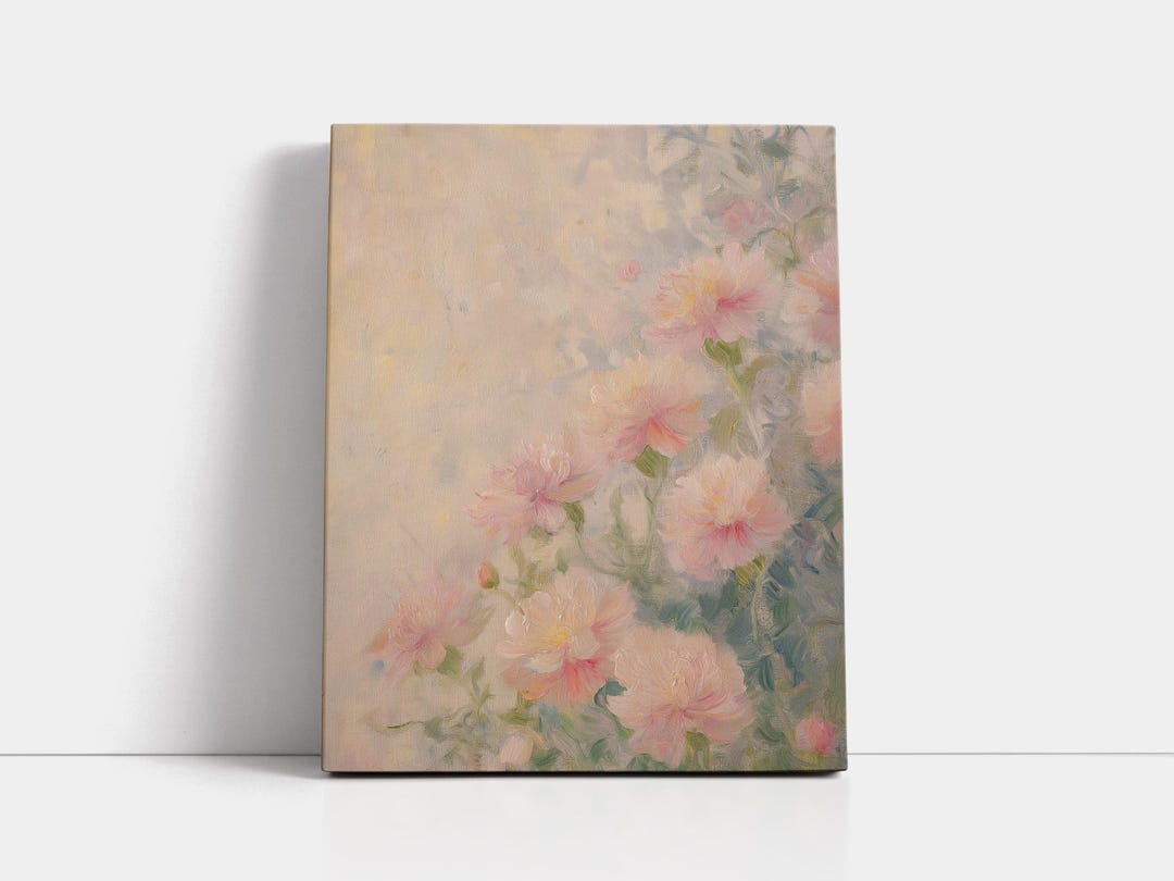 Pink Carnations Floral Painting: Vintage Cottagecore Wall Art - Etsy