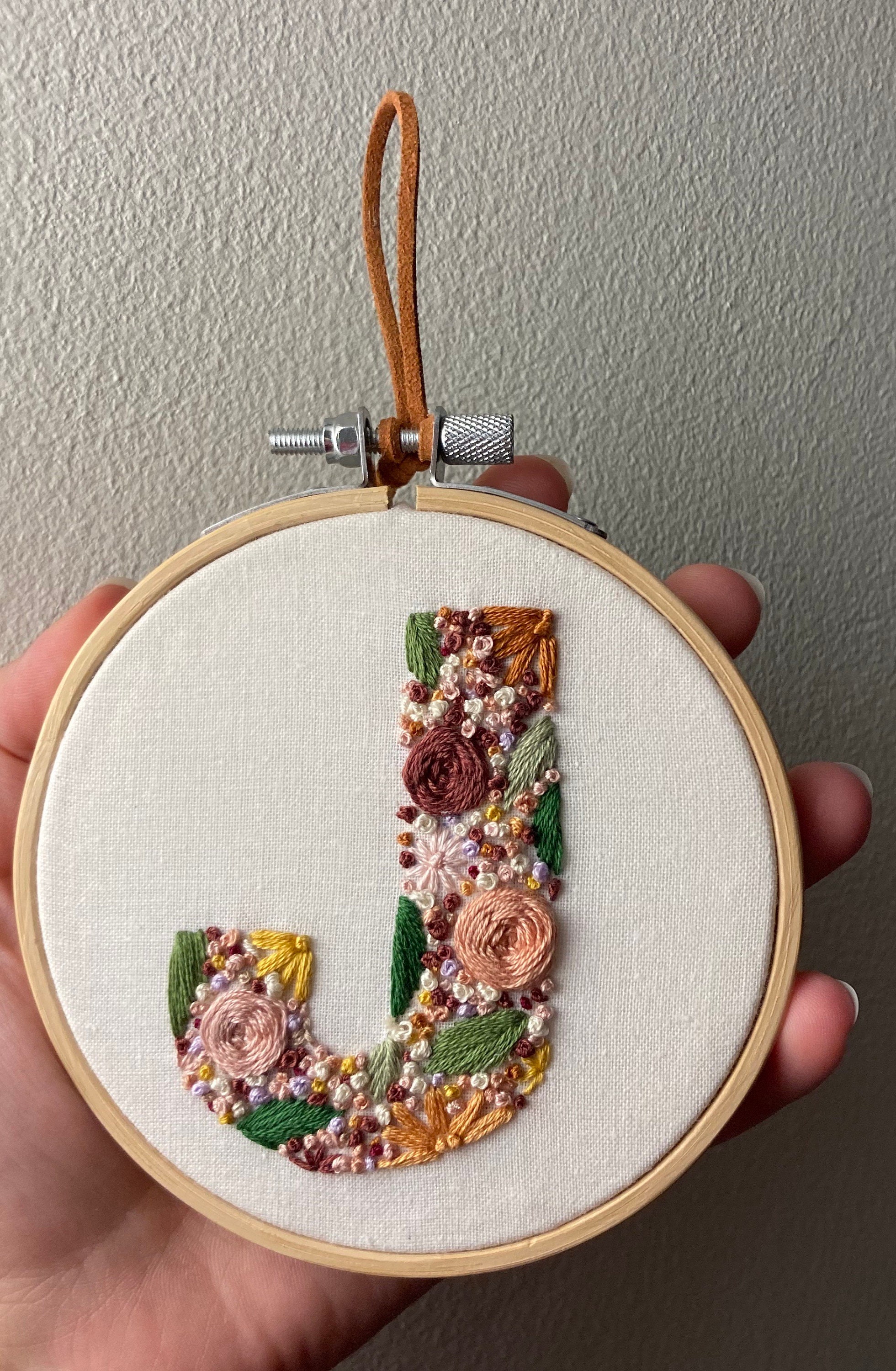 Customised Embroidery Hoop Letter, Personalised Embroidered Initial ...