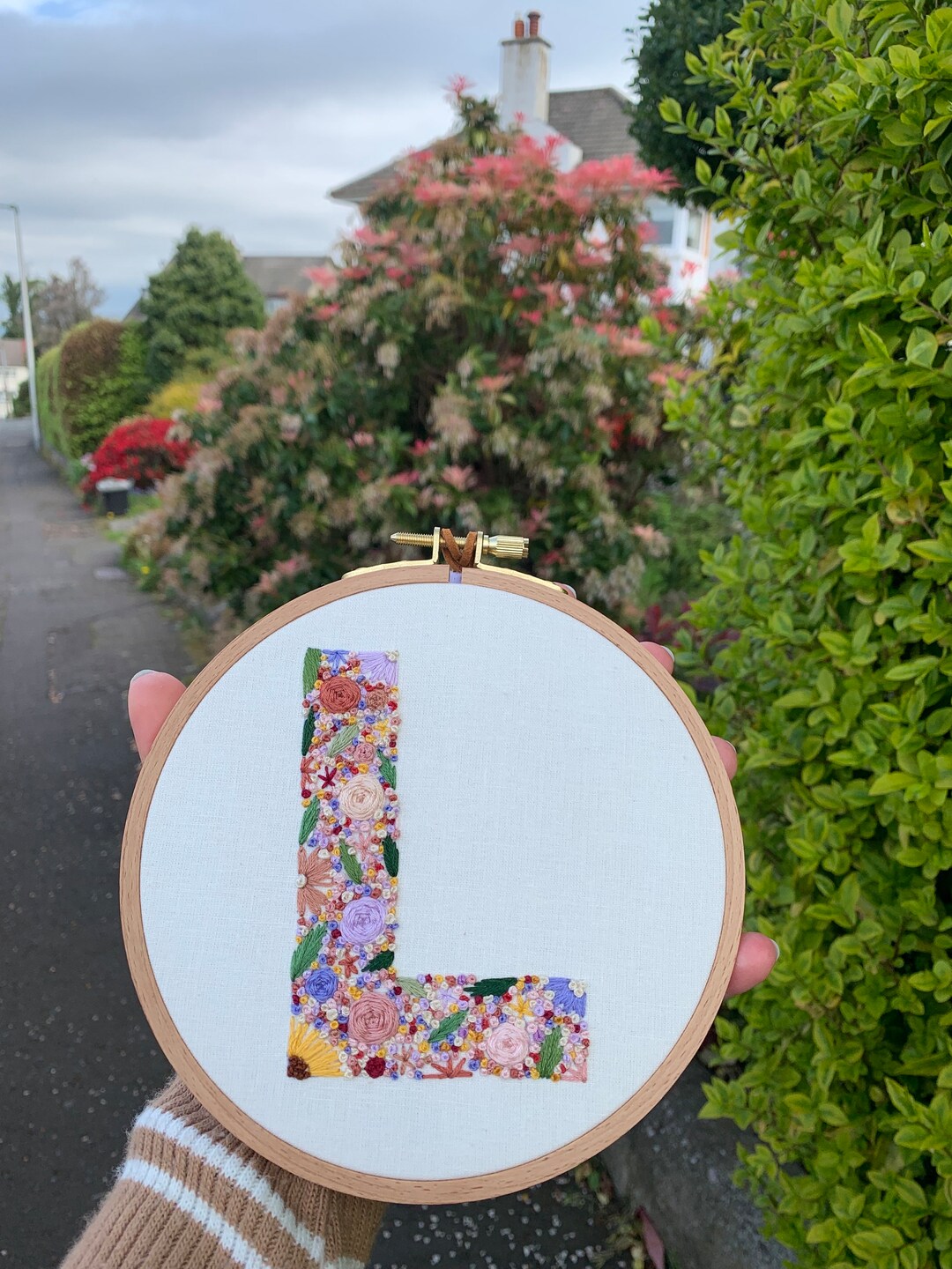 Customised Embroidery Hoop Letter, Personalised Embroidered Initial ...
